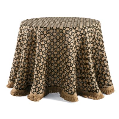 Geometric Burlap Round Tablecloth | Grandin Road