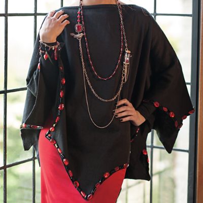 Bat Poncho with Jewels | Grandin Road