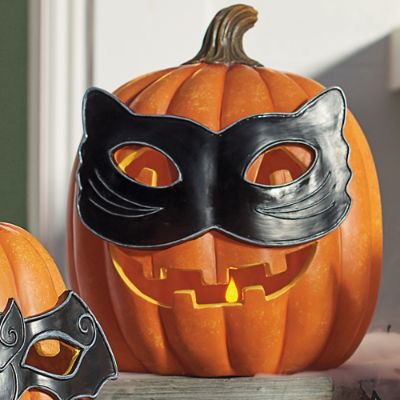 Masked Pumpkin with Cat | Grandin Road