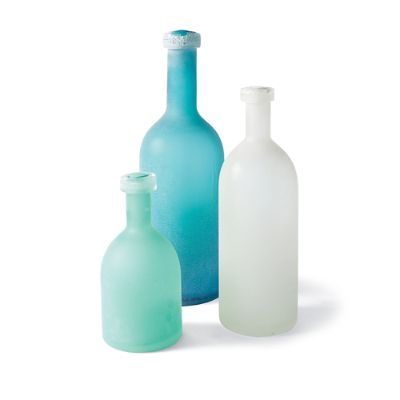 Set of Three Seaglass Bottles | Grandin Road