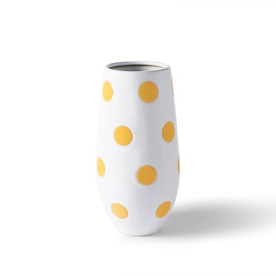 Ceramic Dot Vase in Yellow | Grandin Road