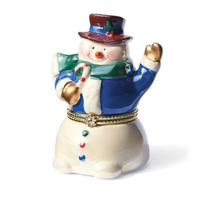 Snowman Porcelain Music Box | Grandin Road
