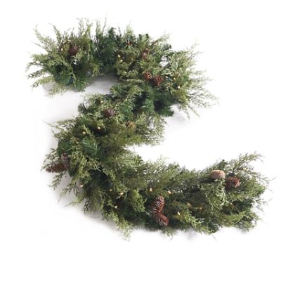 Cordless Natural Juniper Garland | Grandin Road