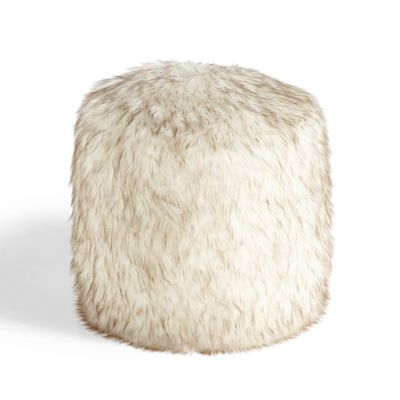 Round Fur Ottoman | Grandin Road