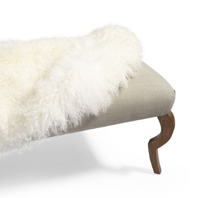 Harry Bench with Mongolian Sheep Fur Cover | Grandin Road