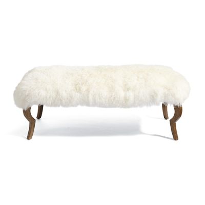 Harry Bench with Mongolian Sheep Fur Cover | Grandin Road