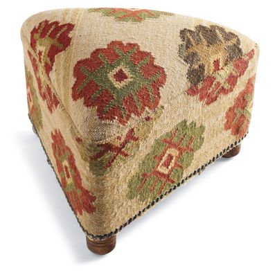 Ankara Kilim Triangle Footstool | Grandin Road