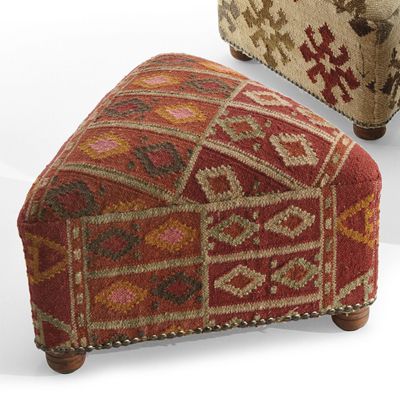 Bodrum Kilim Triangle Footstool | Grandin Road