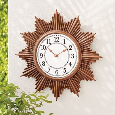 Sunburst Outdoor Wall Clock | Grandin Road