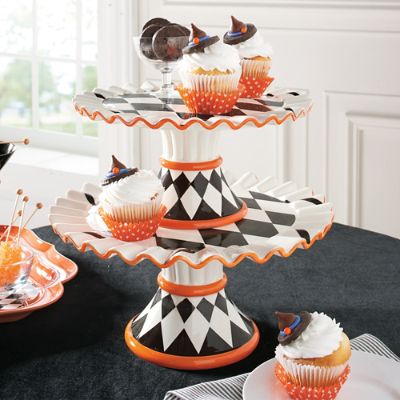 Hailey Harlequin Cake Plate | Grandin Road