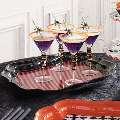 Boo-Tiful Stripe Tray | Grandin Road