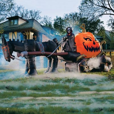 Inflatable Fire and Ice Pumpkin Carriage | Grandin Road