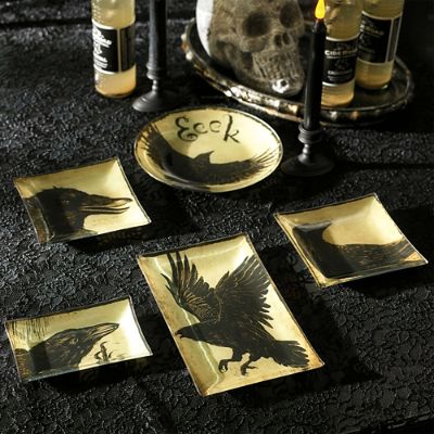 Set of Five Raven Glass Plates | Grandin Road