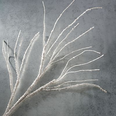 White Crystal Glitter Branches, Set of Three | Grandin Road