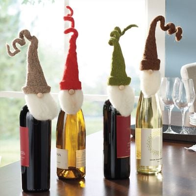 Gnome Bottle Toppers, Set of Four | Grandin Road