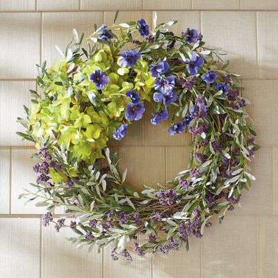 Pascala Purple Pansy Wreath | Grandin Road