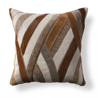Striped Natural Hide Throw Pillow | Grandin Road