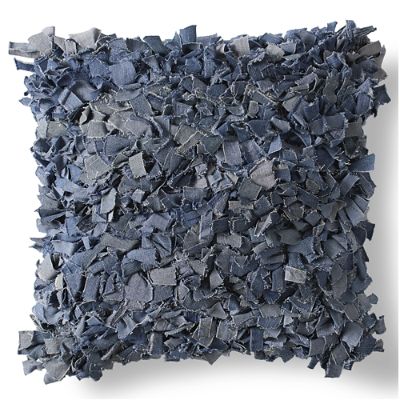 Shag Denim Pillow | Grandin Road