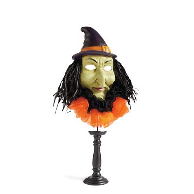 Halloween Witch Mask on Pedestal | Grandin Road