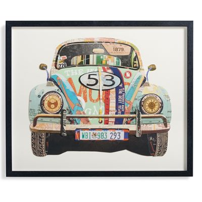 Vintage Car Paper Collage Artwork | Grandin Road