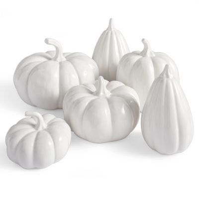 White Ceramic Pumpkins | Grandin Road