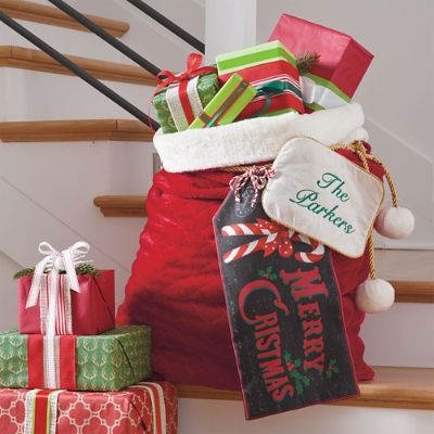 Velvet Santa Bag | Grandin Road