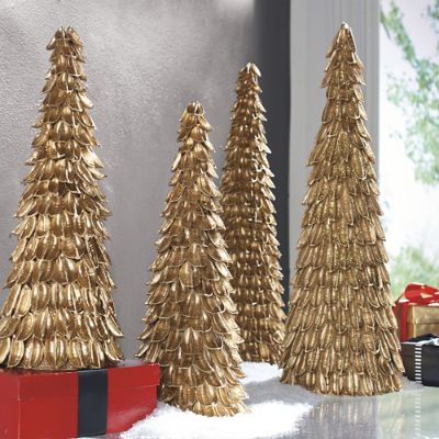 Gold Cotton Pod Trees, Set of Two | Grandin Road