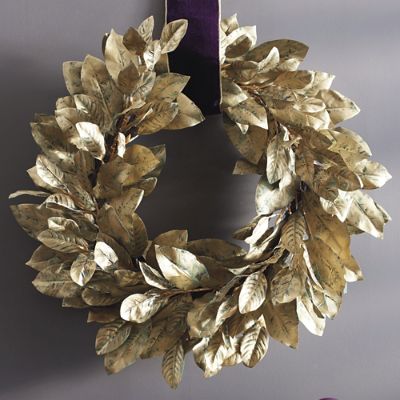 Gold Magnolia Wreath | Grandin Road