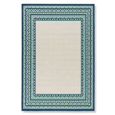 Tortola Cream Border Outdoor Rug | Grandin Road