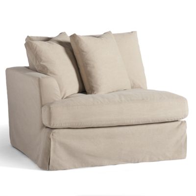 Ava Sectional Slipcovered Left-facing Chair | Grandin Road