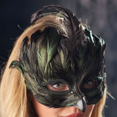 Glam Feathered Mask | Grandin Road
