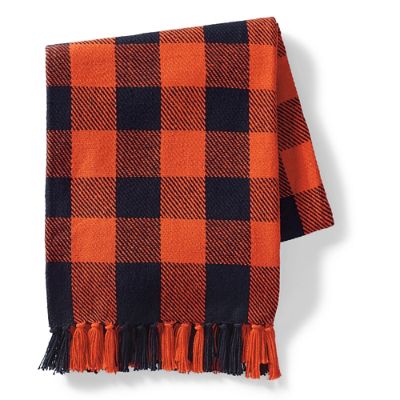 Orange Buffalo Check Throw | Grandin Road
