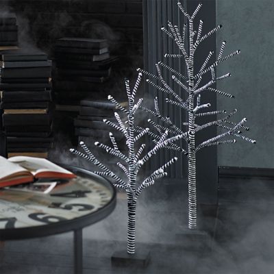 Black and White Striped Trees, Set of Two | Grandin Road