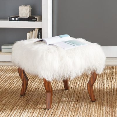 Mongolian Sheep Fur Cover for 24in Scarlett Bench | Grandin Road