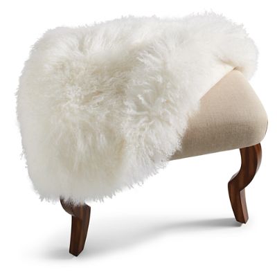 Mongolian Sheep Fur Cover for 24in Scarlett Bench | Grandin Road