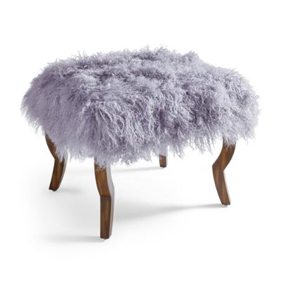 Scarlett 24" Bench with Mongolian Fur Cover | Grandin Road