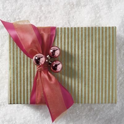 Mint Stripes Handmade Wrapping Paper | Grandin Road