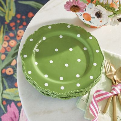 Polka Dot Dinner Plates, Set of Four | Grandin Road