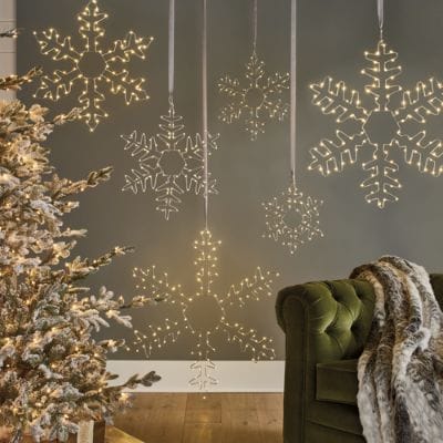Snowflakes with Micro Lights | Grandin Road