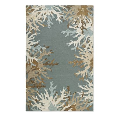Marina Coral Border Outdoor Rug | Grandin Road