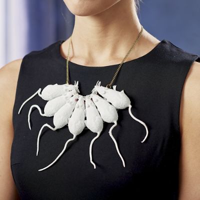 White Mice Necklace | Grandin Road
