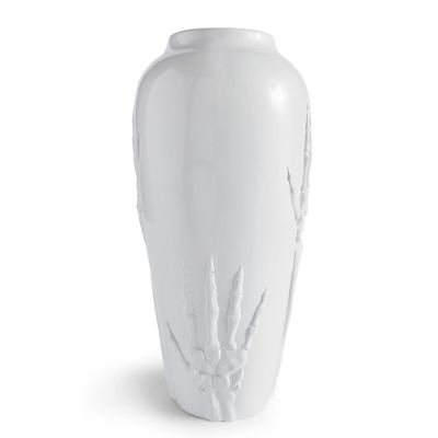 White Skeleton Hand Vase | Grandin Road