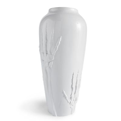 White Skeleton Hand Vase | Grandin Road
