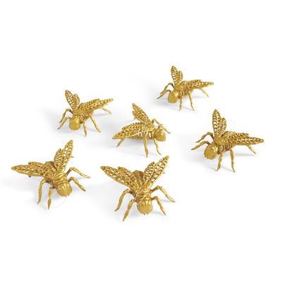 Gold Skeleton Bees, Set of Six | Grandin Road