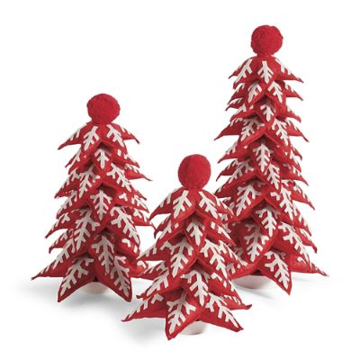 Felt Christmas Trees, Set of Three | Grandin Road