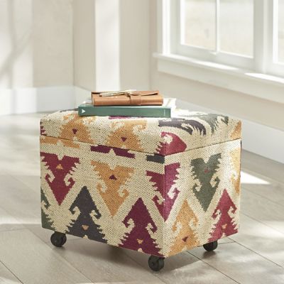 Kilim Mobile File Ottoman | Grandin Road