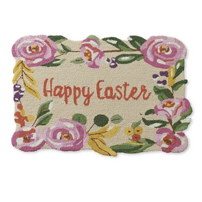 Happy Easter Scalloped Door Mat | Grandin Road