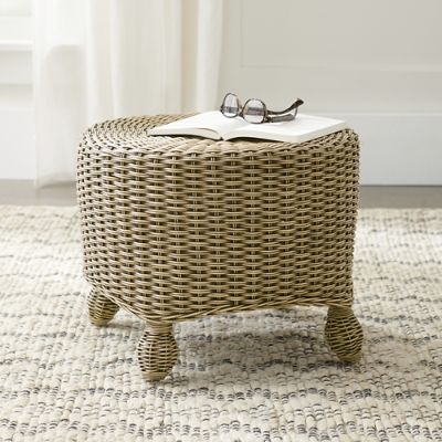 Kirwin Wicker Ottoman | Grandin Road