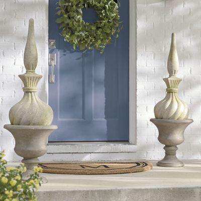 Stone Moss Finial Topiary | Grandin Road