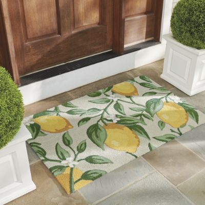 Lemon Vine Hooked Door Mat | Grandin Road
